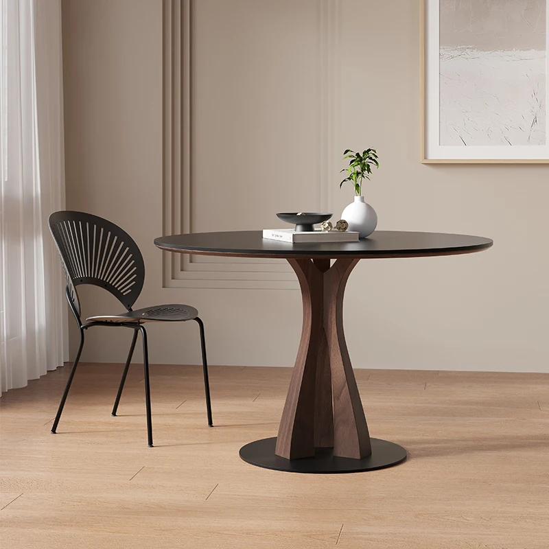 Wood-Slate-Dining-Tables-Round-Household-Simple-Design-Restaurant ...