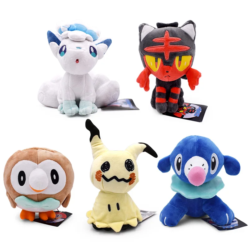 Muñeco de peluche de Pokémon para niños, Alola, Vulpix, Mimikyu, Litten, Rowlet, Popplio, el ...