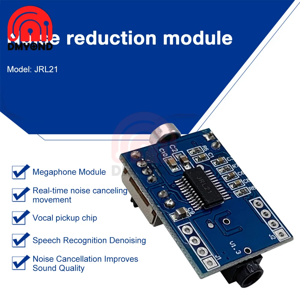 JRL21 HD Noise Reduction Microphone Module Megaphone Real-time Noise ...