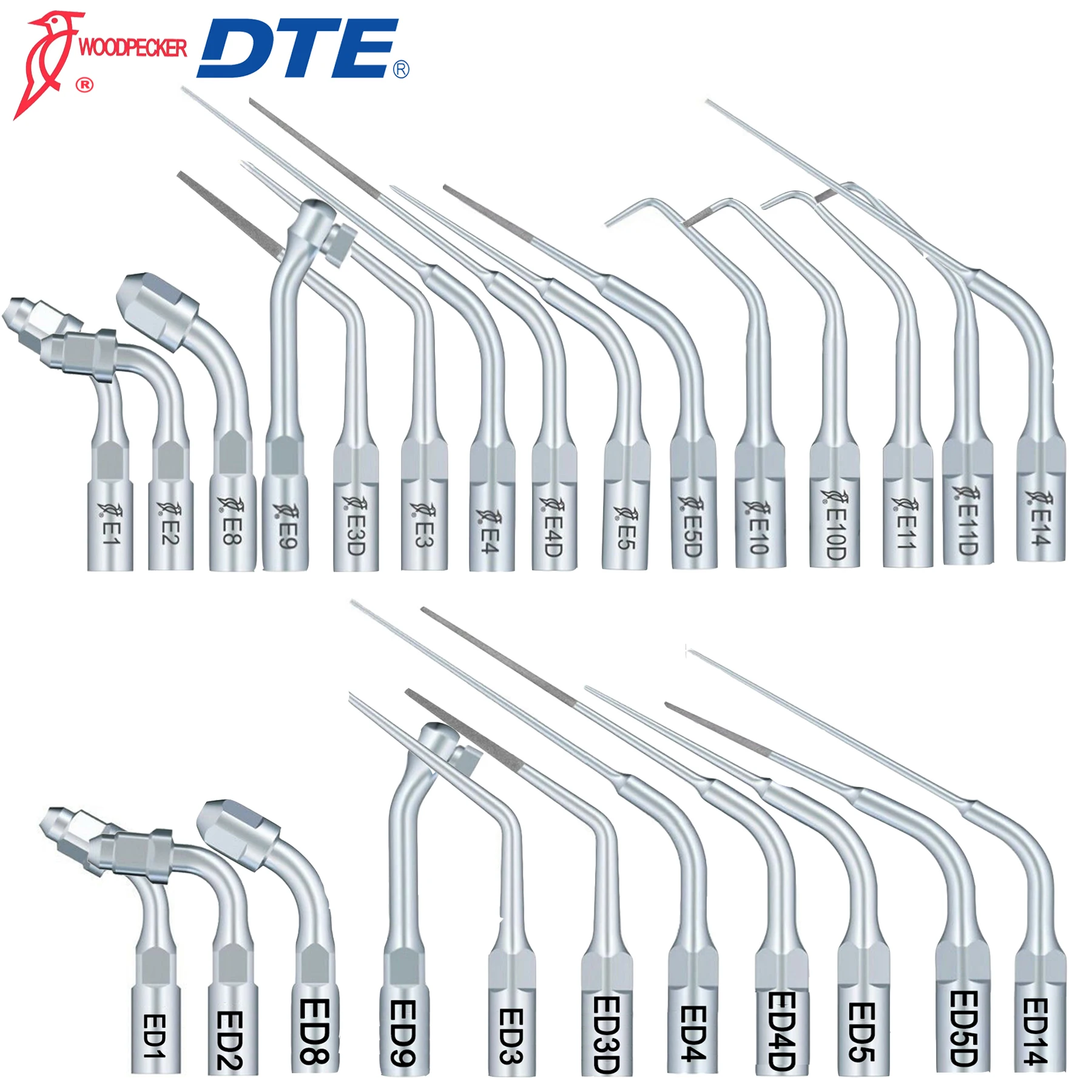 Woodpecker DTE Dental Ultrasonic Scaler Tip Endodontic Endo Tips Perio Scaling Cleaning Head ...