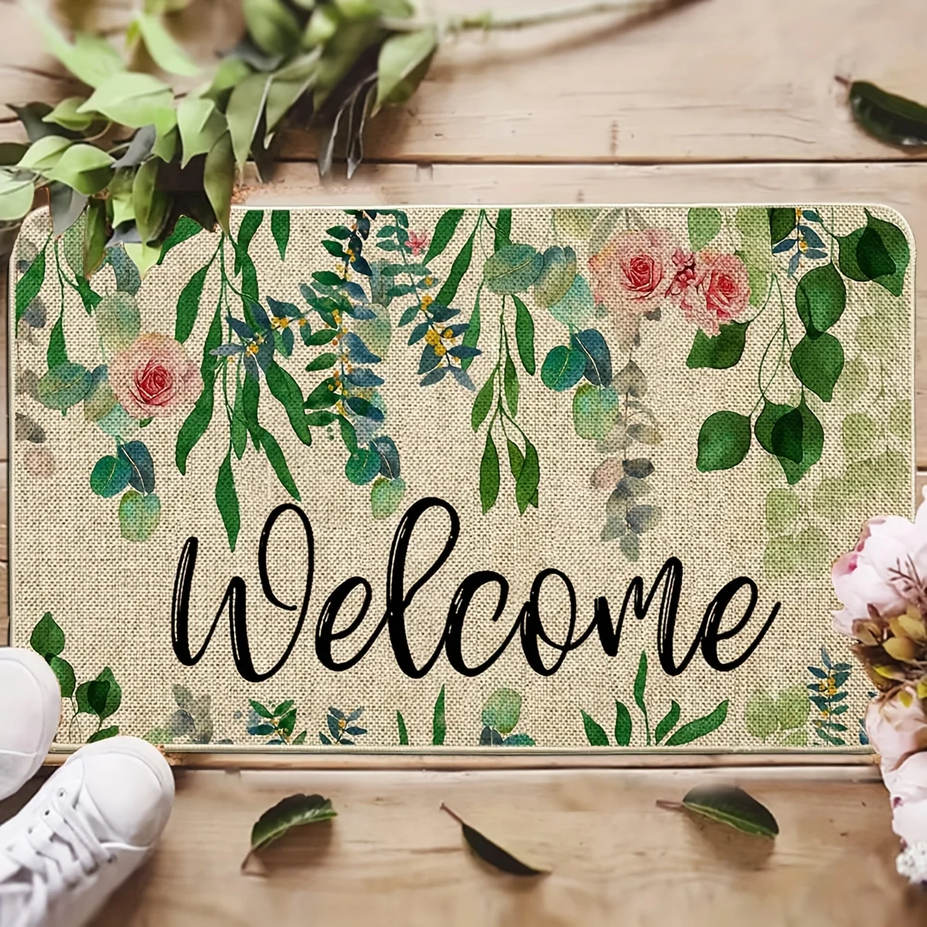 40x120cm-Summer-Welcome-Leaves-Flower-Non-slip-Carpet-Bedroom-Doormats-Home-Decor-Washable ...
