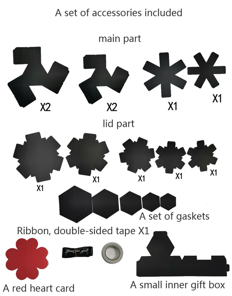 Hexagon Explosion Box Template