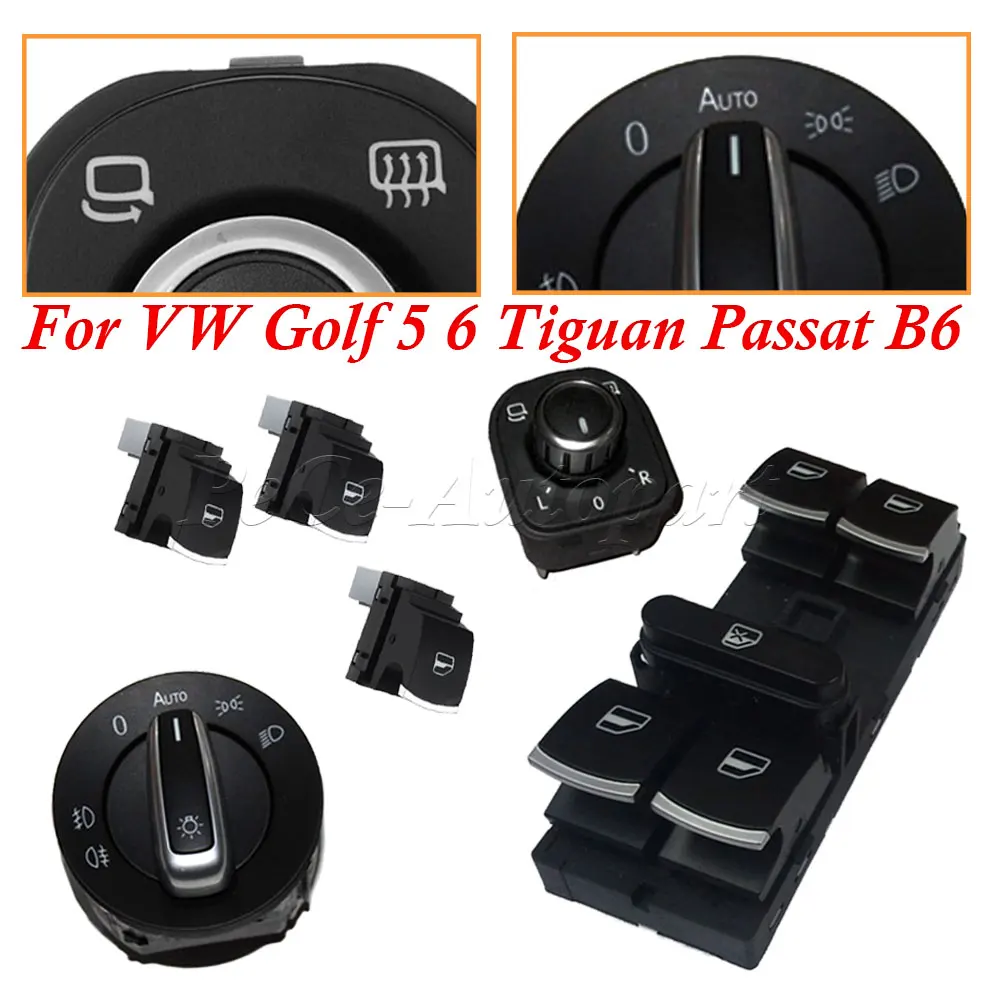 6-Pcs-Kit-5ND959857-Chrome-Auto-Window-Switch-Headlight-Switches-Window ...