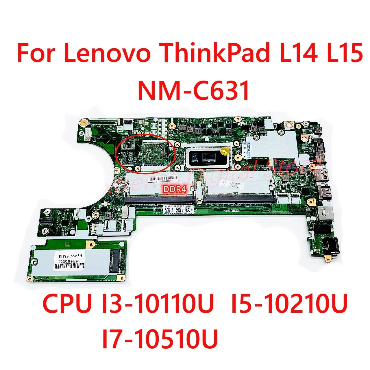 NM-C631 motherboard is applicable For Lenovo notebook computer L14 L15 CPU I3-10110U I5-10210U ...