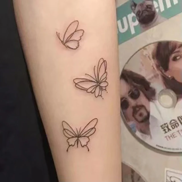 Vlinder Tatoeages Op Sleutelbeen Tijdelijke Tattoo Vlinder Fine Line