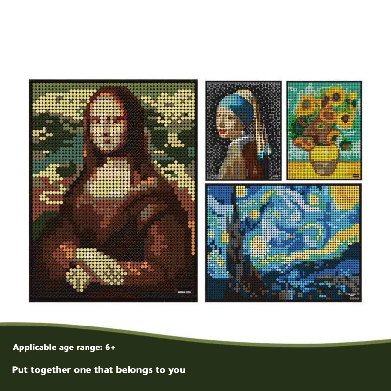 Idea Bricks Toys Home Decoration World Famous Oil Painting Mosaic Art ...