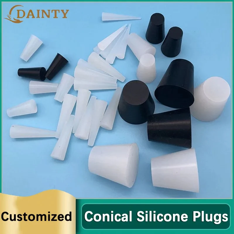 Taper-High-Temp-Silicone-Plugs-Conical-Black-White-Rubber-Hole-Stopper ...