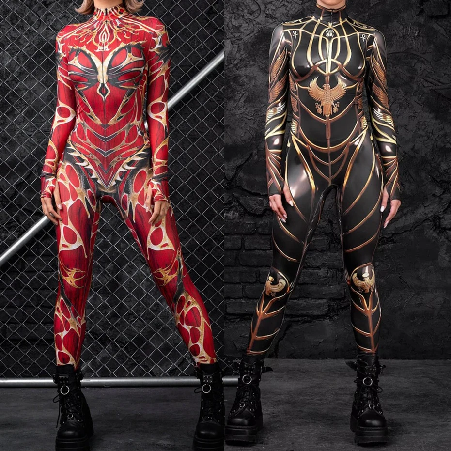 Cosplay Cyber Mechanical Armor Punk Robot Women Jumpsuits Colorful ...