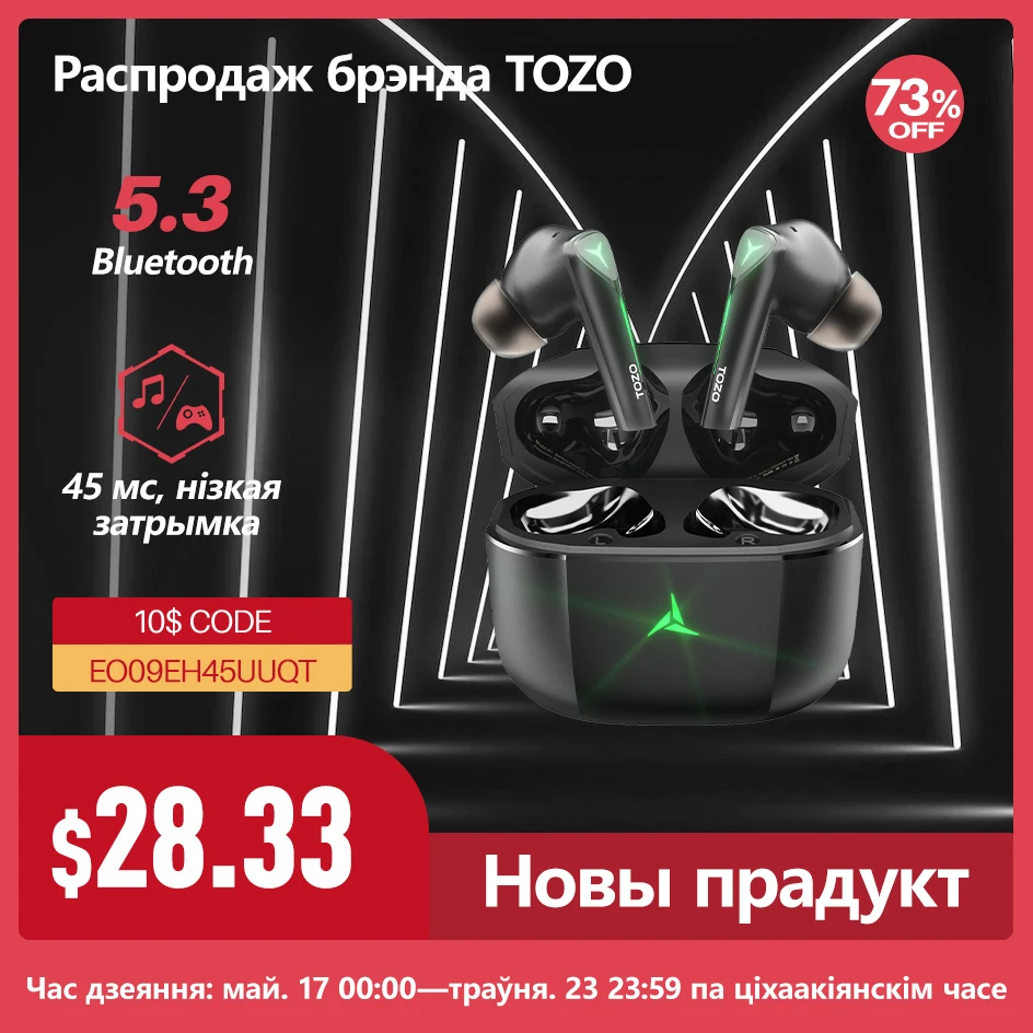 TOZO-G1-Wireless-Earbuds-Bluetooth-5-3-Gaming-Headphones-With-45ms ...