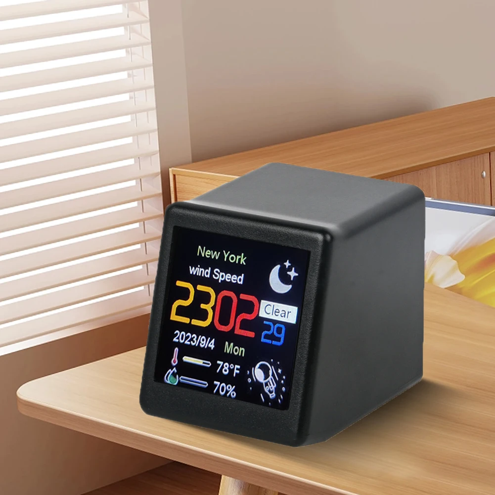 Mini horloge de bureau intelligente,station météo numérique LCD LED ...