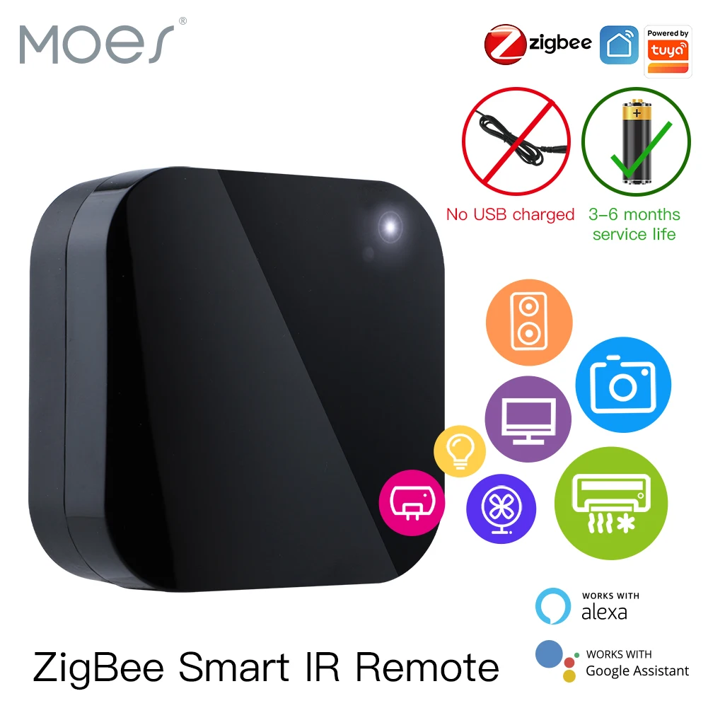MOES-Controle-Remoto-Infravermelho-Universal-Smart-IR-Tuya-ZigBee ...