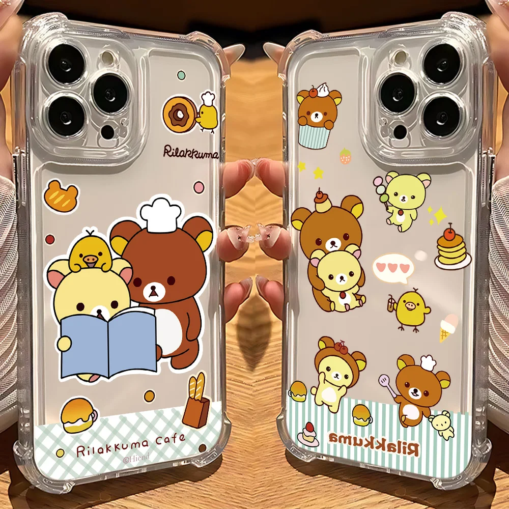 Rilakkuma Cartoon Bear Phone Case For Samsung A56 A26 A33 A54 A52 A51 ...