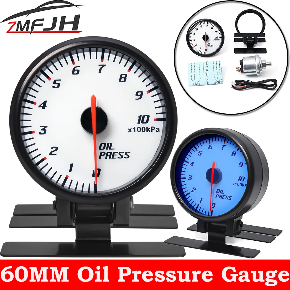 Manómetro de aceite de 60MM con Sensor de presión de aceite 1/8NPT, 0 ~ 10*100kPa apto para ...