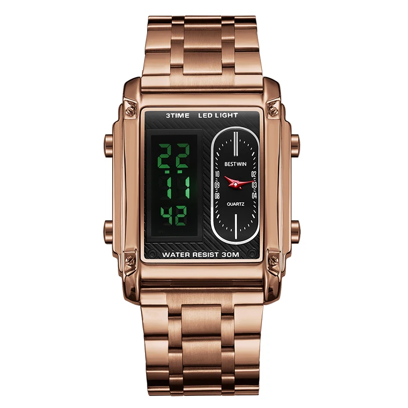 Reloj-rectangular-Digital-para-hombre-y-mujer-pulsera-de-cuarzo-con ...