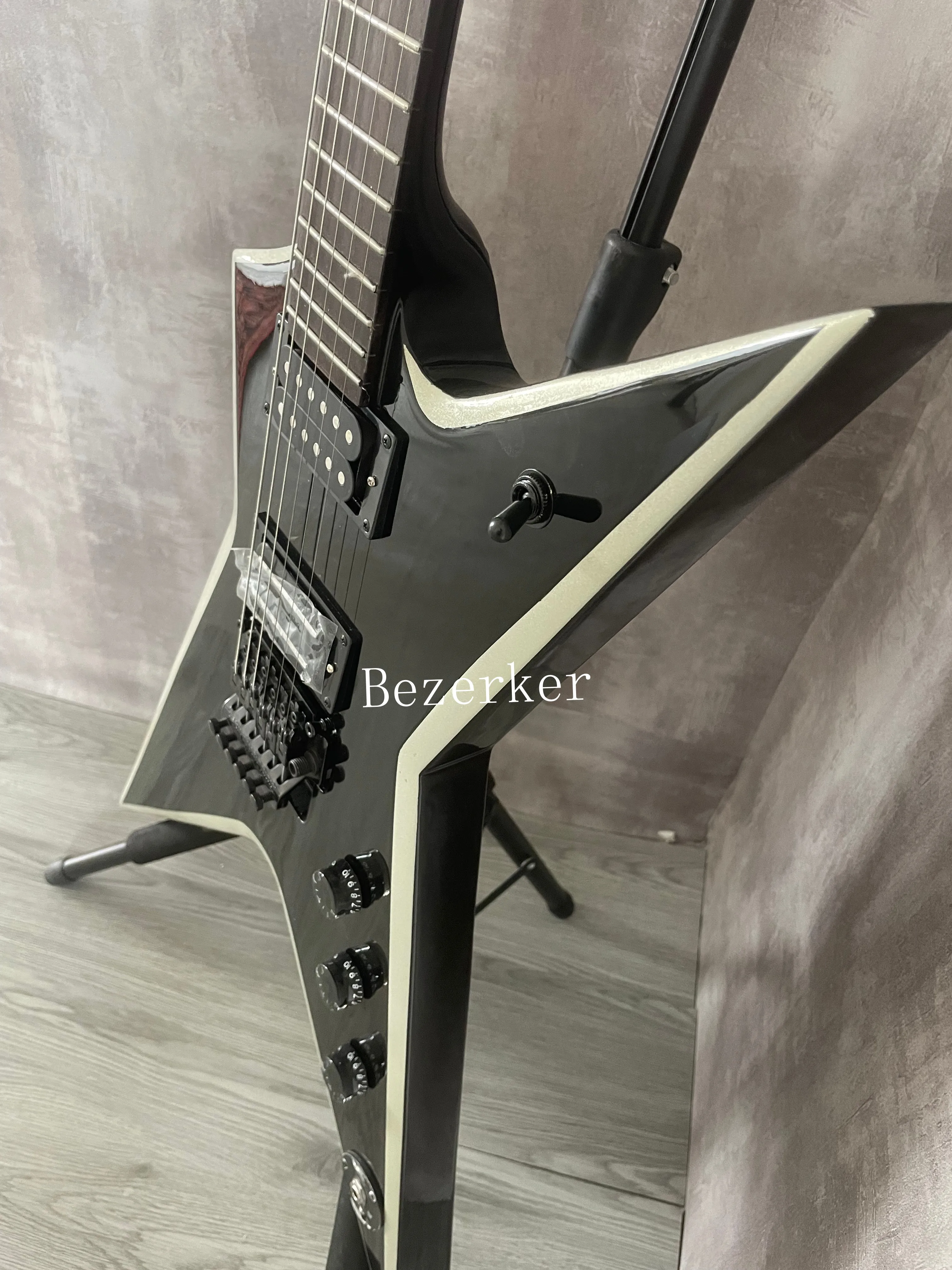 Black Dimebag Darrell Stealth Electric Guitar With Silver Bevels ...