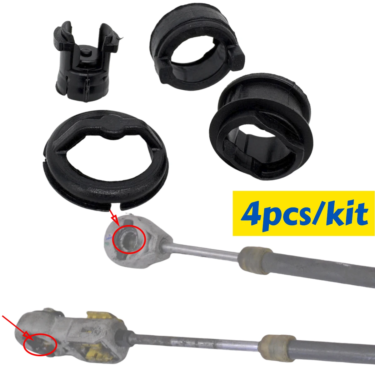 Gear Shift Cable Linkage End Cup Bushing Clip Shifter Cable Assembly ...