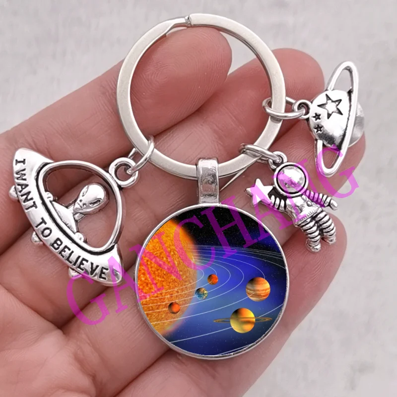 Astronaut keychain Outer Space Solar System Planet Universe Key Ring S ...