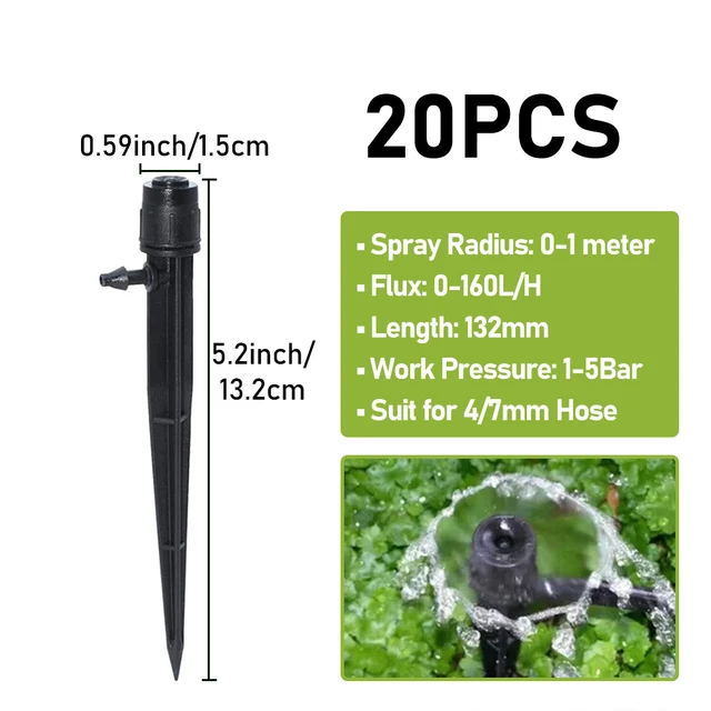 Irrigation Dripper Drip Emitters Micro Spray Adjustable 360 Degree ...