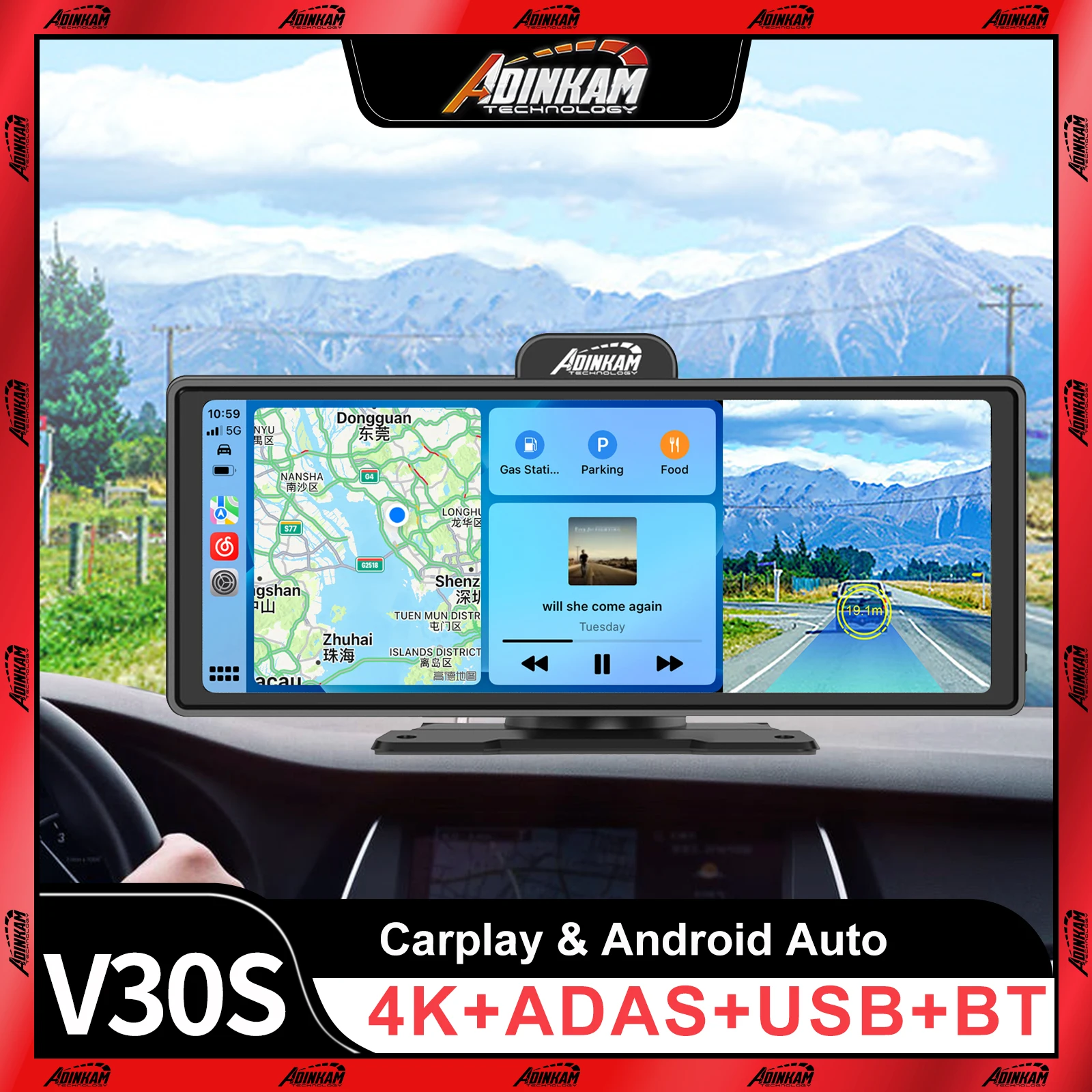 Next-Gen-10-26-Inch-Carplay-Android-Auto-Dashboard-ADINKAM-Support-USB-Dual-Bluetooth-ADAS ...