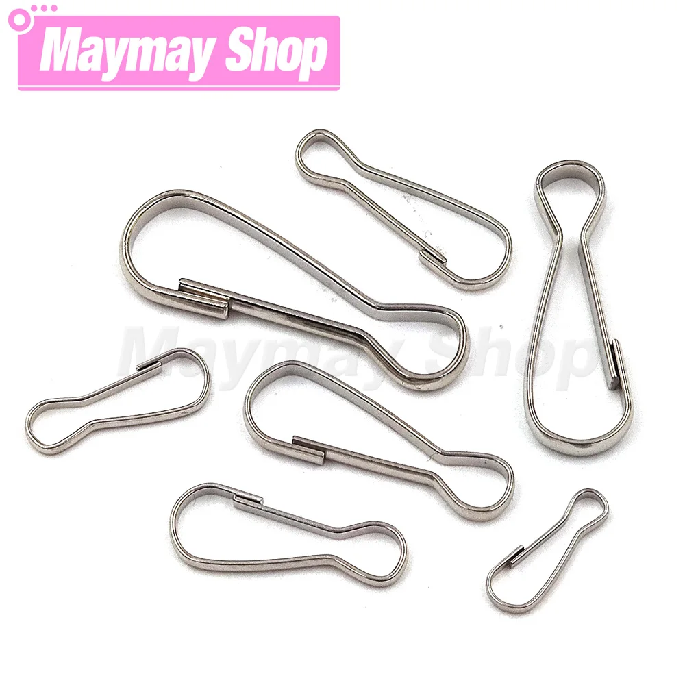 100Pcs Spring Clip Hooks Snap Buckle Stainless Steel For Purse Zipper ...