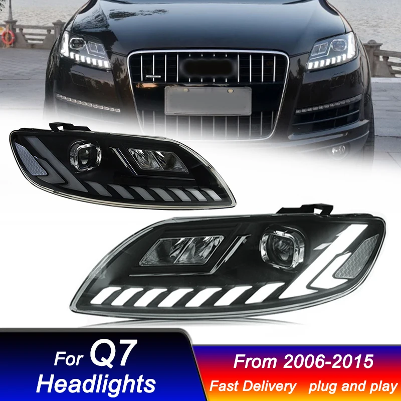 Car-LED-Headlights-for-Audi-Q7-2006-2015-upgrade-new-style-full-LED-DRL ...
