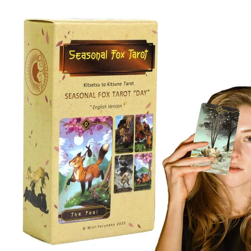 78pcs-Tarot-Cards-Seasonal-Fox-Tarot-Game-Cards-Colorful-Tarot-Fortune ...