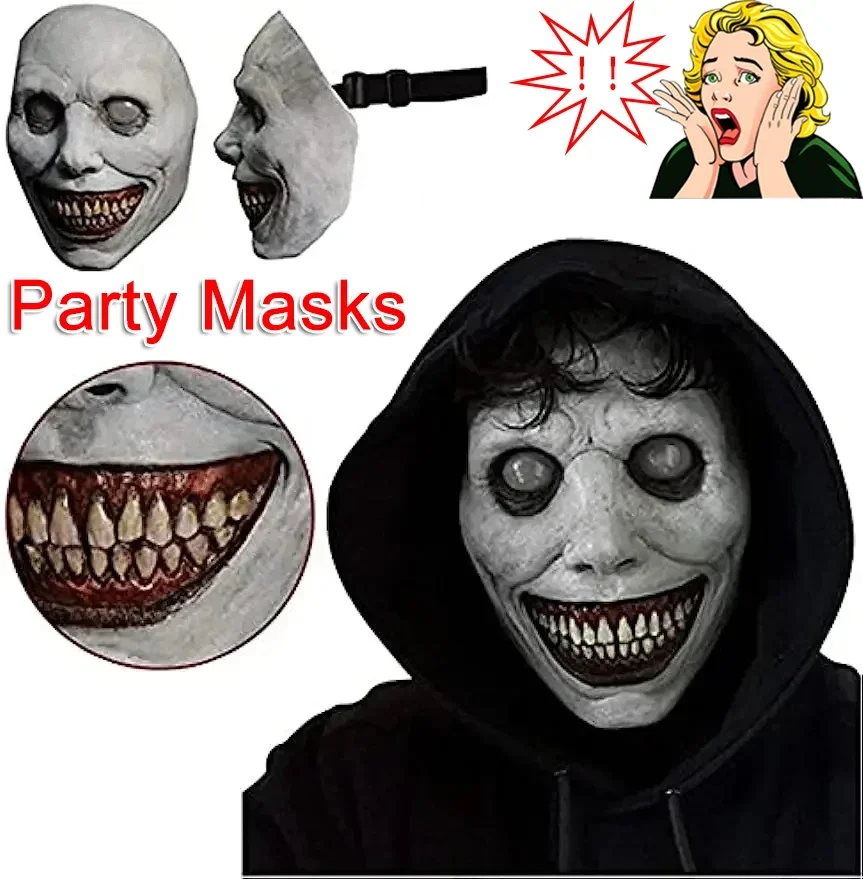 Halloween-Creepy-Smile-Horror-Mask-Adult-Half-Exorcist-Green-White ...