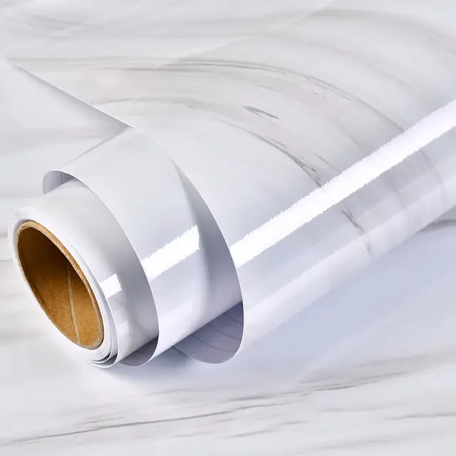 Marble Vinyl Film Self Adhesive Wallpaper for Bathroom Kitchen Cupboard ...