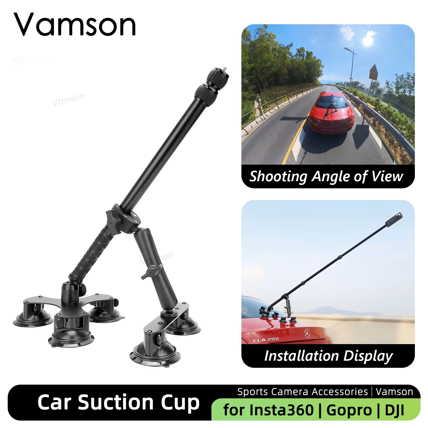 Vamson-Car-Suction-Cup-Holder-for-Insta360-X4-X3-Car-Mount-Kit-with ...