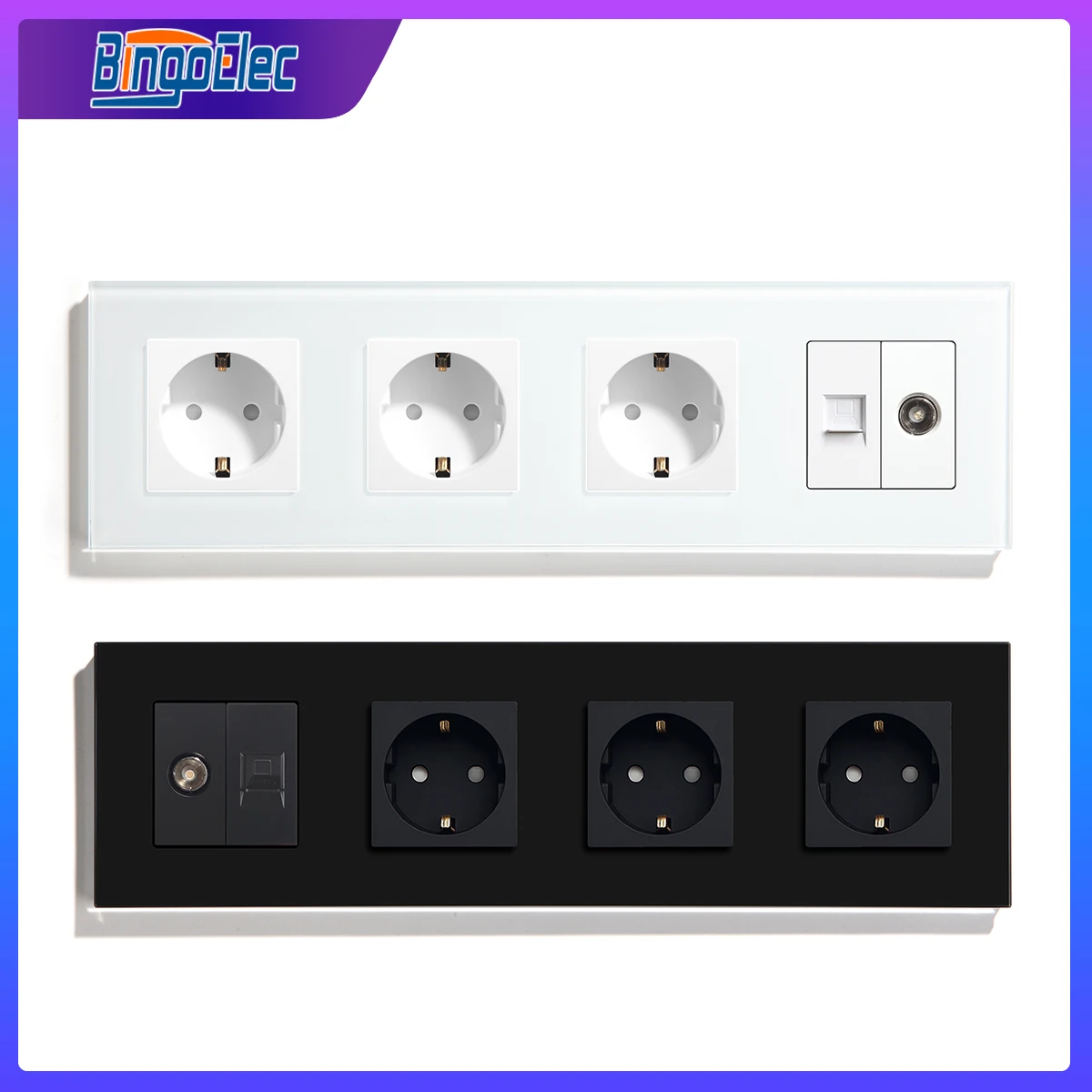 Wall Socket Triple Internet | Standard Triple Wall Socket | Electrical Sockets - Eu - Aliexpress