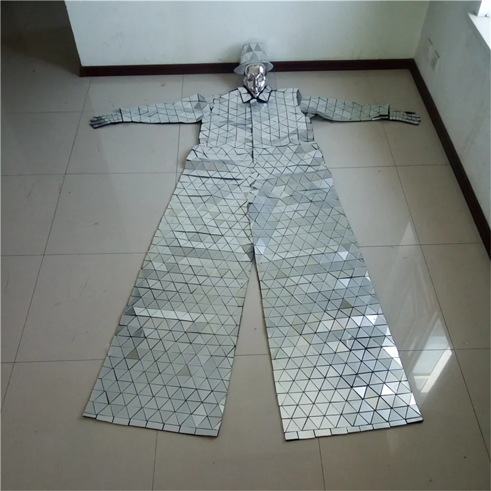 Stilts-Mirror-Man-Costumes-Gold-Silver-Color-Acrylic-Mirror-Man-Outfit ...