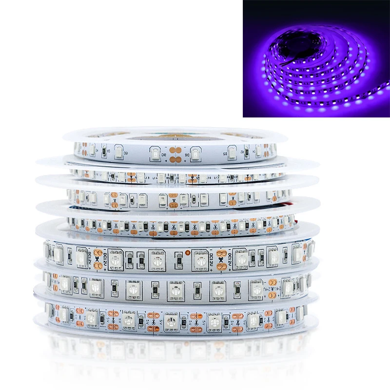 12V-24V-UV-Led-Strip-Light-SMD-5050-2835-60-120-LED-M-Ultraviolet ...