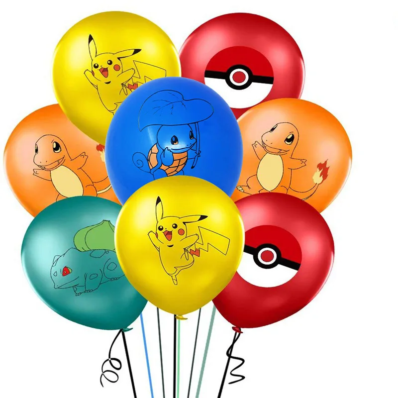 12Pcs New Pikachu Balloon Set Creative Pokmon Baby Birthday Party ...