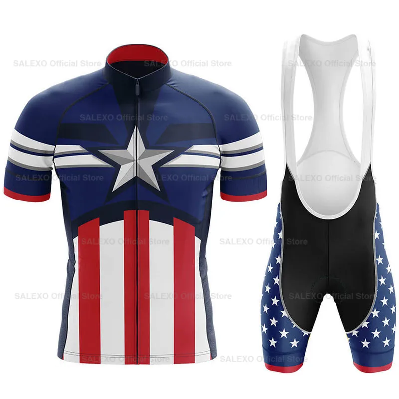 2023 USA Cycling Kit Men's Racing Team Cycling Jersey Set Summer MTB ...