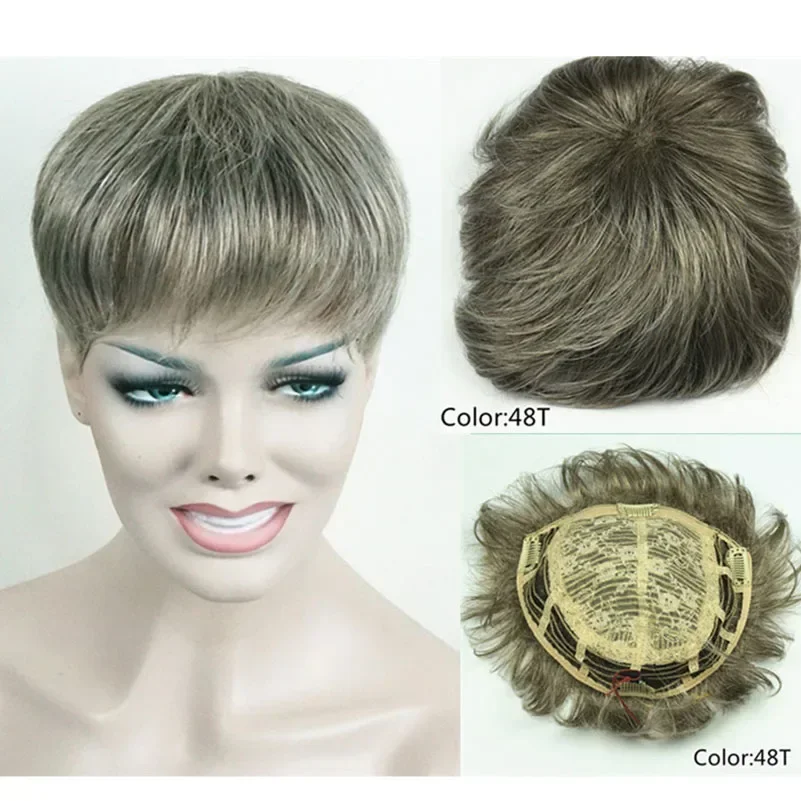 StrongBeauty Toupee Womens Synthetic hair short Toupe Hair Extensions ...