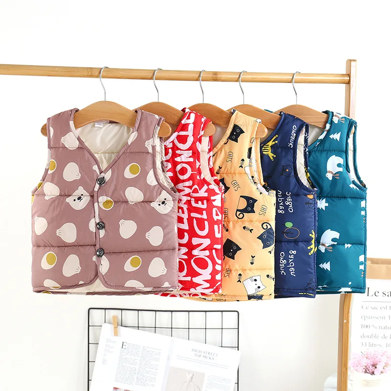 Chalecos de dibujos animados para niños, ropa de abrigo, chaquetas sin mangas, abrigos para ...