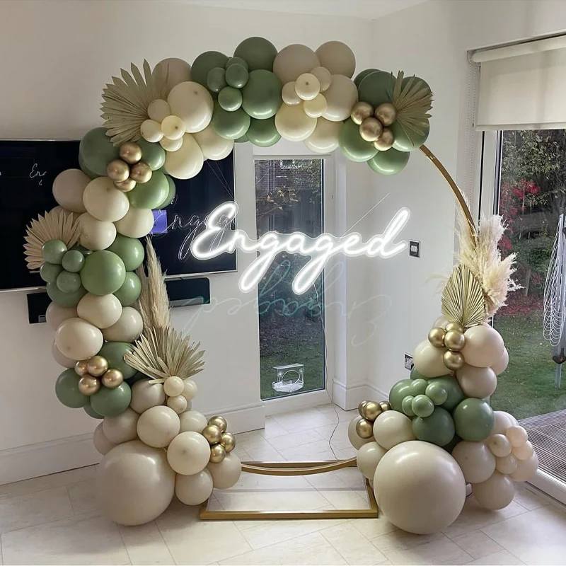 Wedding-Engagement-Balloon-Garland-Arch-Kit-Green-Beige-Balloons ...