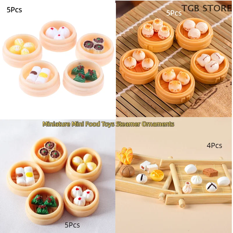 Miniature Mini Food Toys Steamer Ornaments Imitation Steamed Buns ...