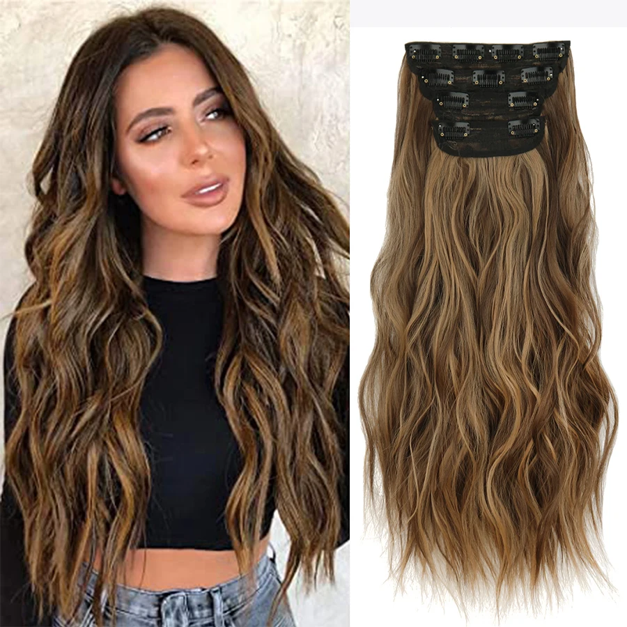 Synthetic-synthetic-fiber-wig-hair-extensions-four-piece-hair ...