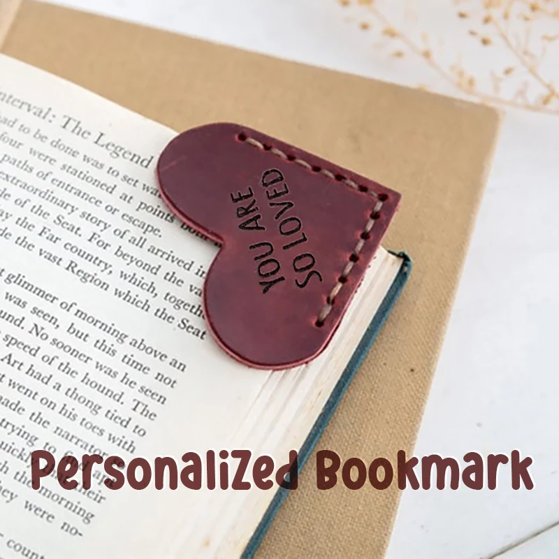 Handcrated-Vintage-Leather-Bookmarks-Heart-Personalized-Mini-Corner ...