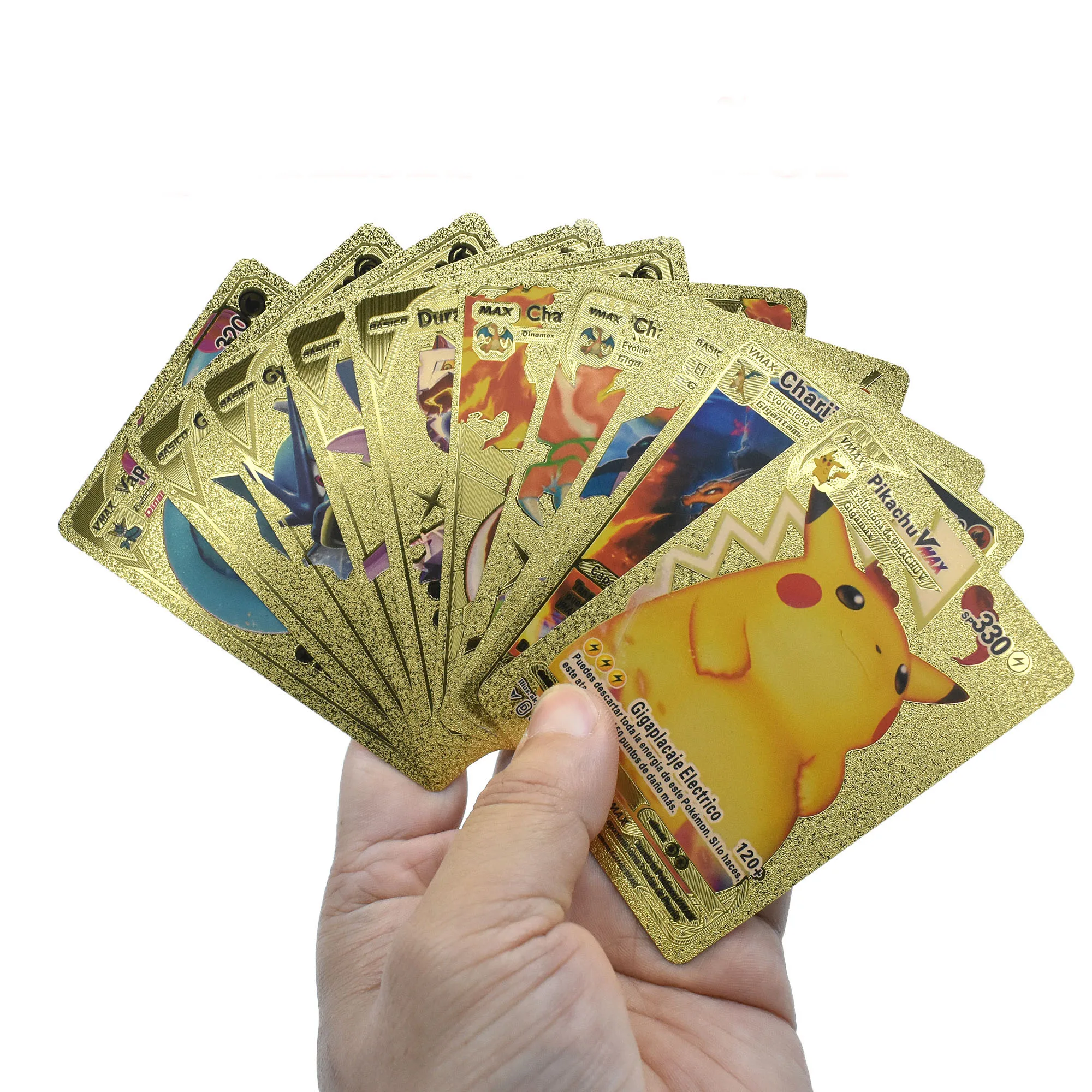 2022 New Pokemon Cards Metal Gold Vmax GX Energy Card Charizard Pikachu ...