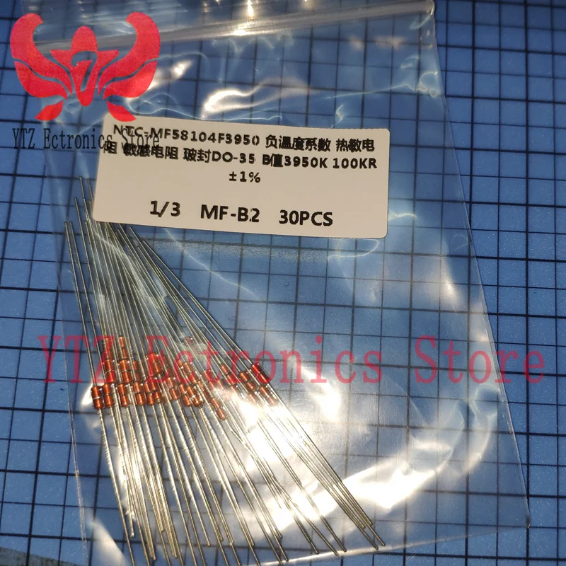 10PCS-NTC-MF58-104F3950-NTC-MF58-100KR-negative-temperature-coefficient ...