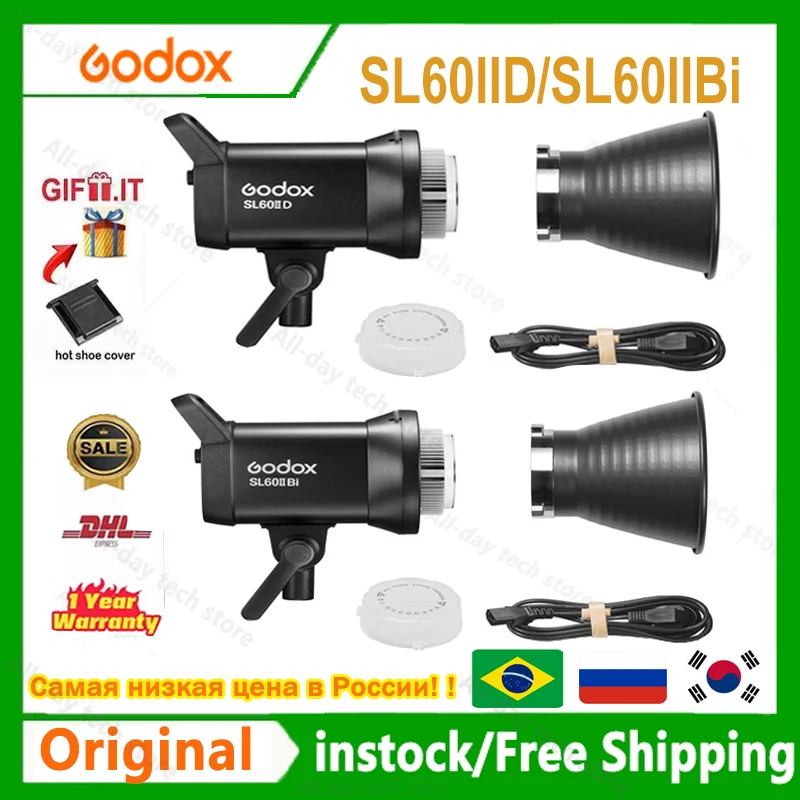 Godox sl60iid sl60 ii sl60ibi sl60ii bi sl60w espiga led luz de vídeo ...