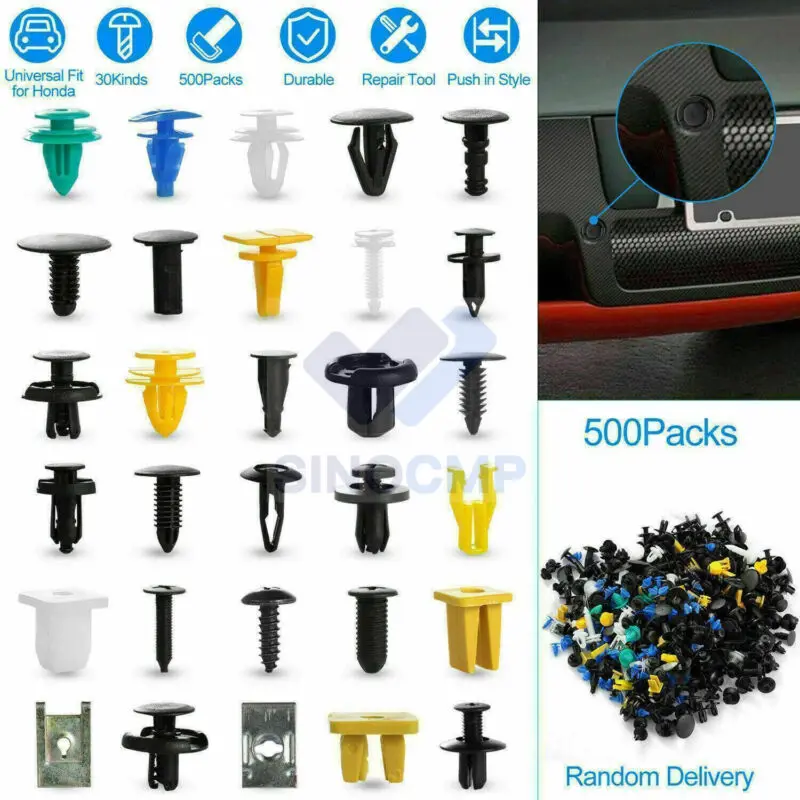 500pcs/set 30kinds High Quality Plastic Car Body Door Push Pin Rivet ...