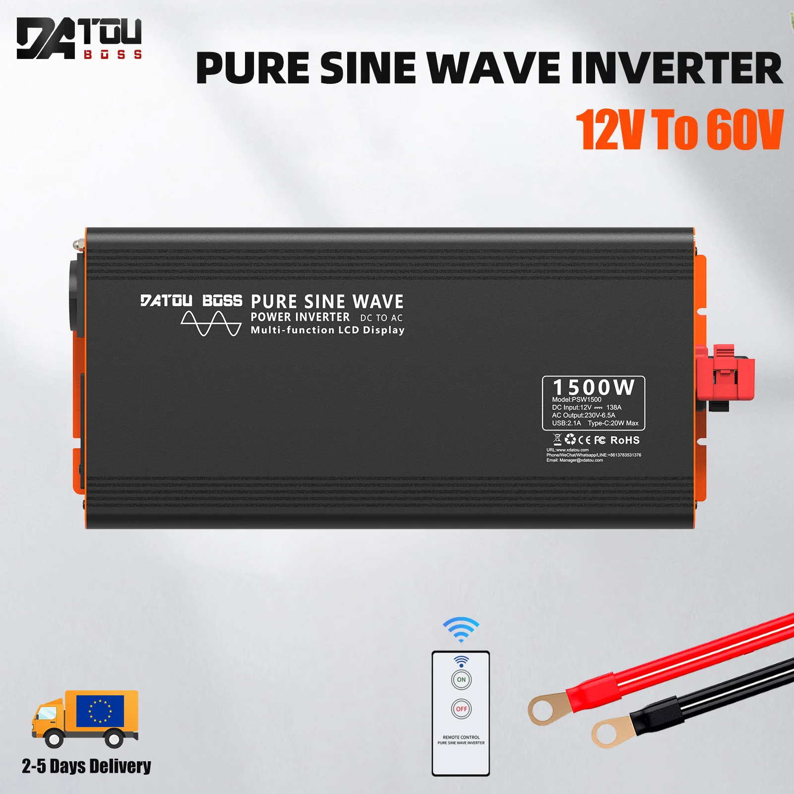 DATOUBOSS-PSW-1500W-Sine-Wave-Inverter-DC-To-AC-Solar-Power-Converter ...