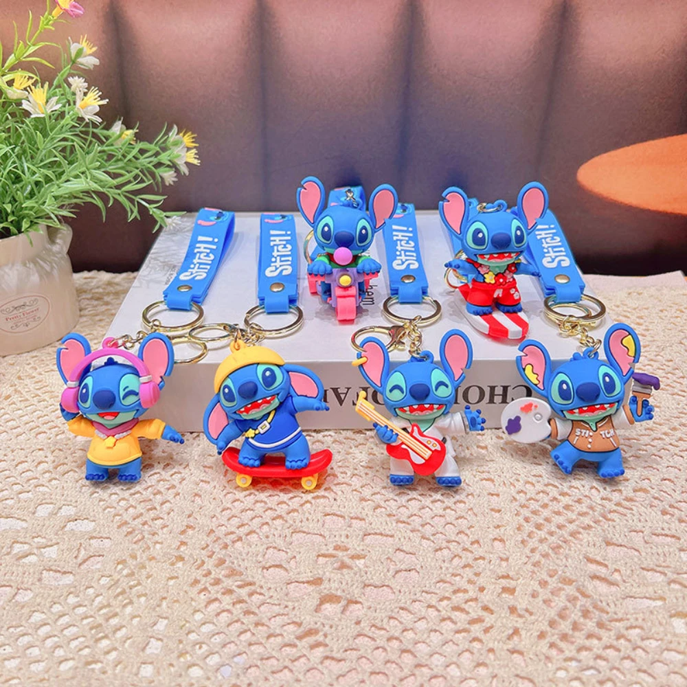 Disney-Creative-Cartoon-3d-Silicone-Stitch-Pendant-Keychain-for-Women ...