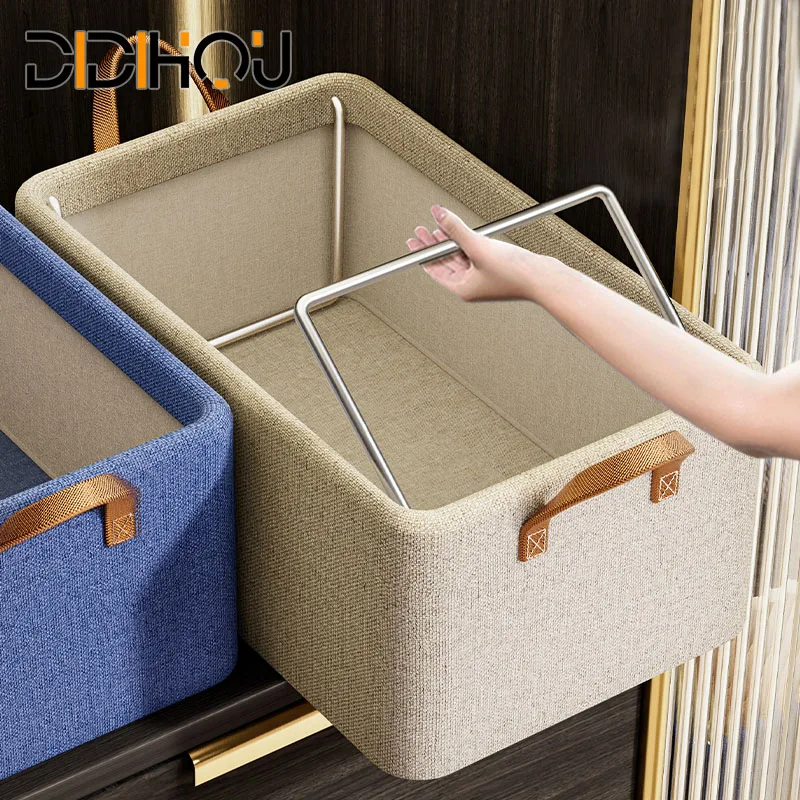 1PC-Foldable-Steel-Frame-Storage-Box-With-Handle-Non-Woven-Saving-Space ...