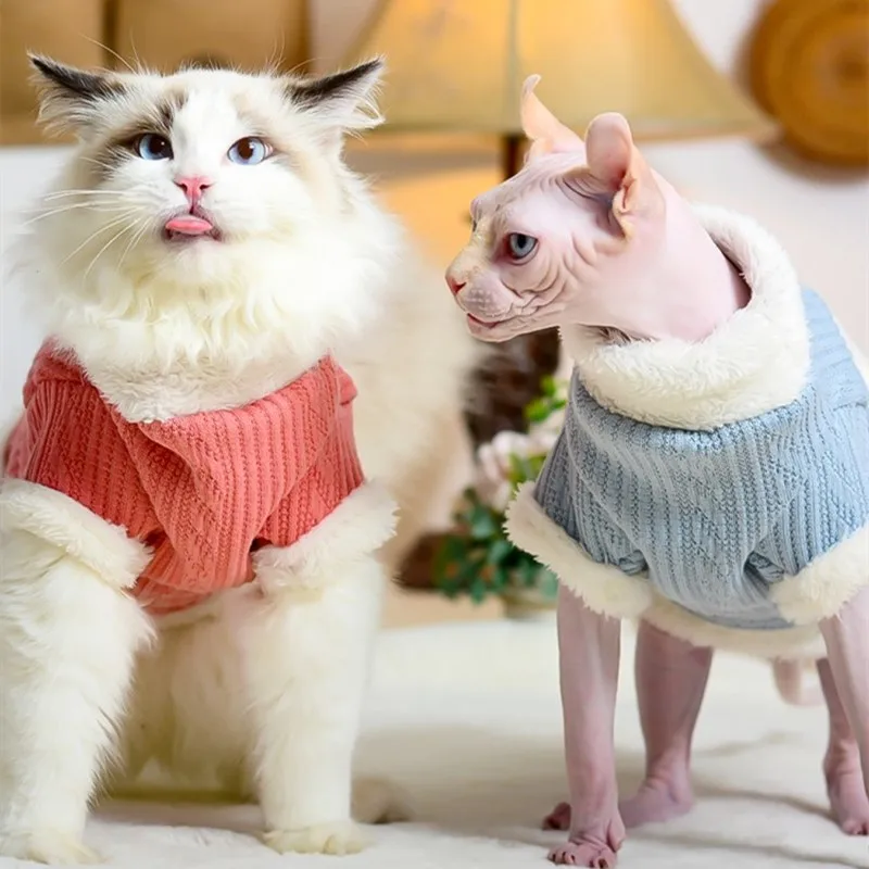 Devon Rex Thickening Lamb Wool Coat Cat Sweater Costume Sphynix Cat ...