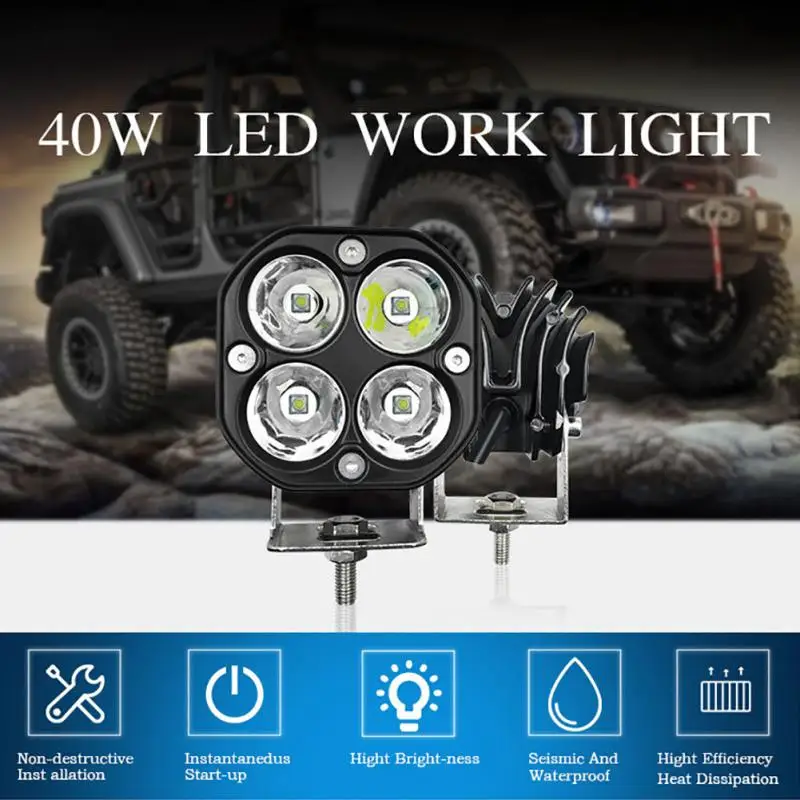Car-LED-Work-Light-40W-Spotlight-Off-road-Vehicle-Modified-Motorcycle ...