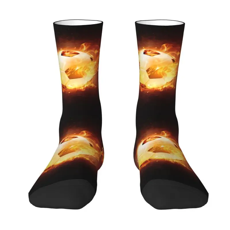 Funny-Printed-Cartoon-Football-Fireball-Pattern-Socks-for-Women-Men ...